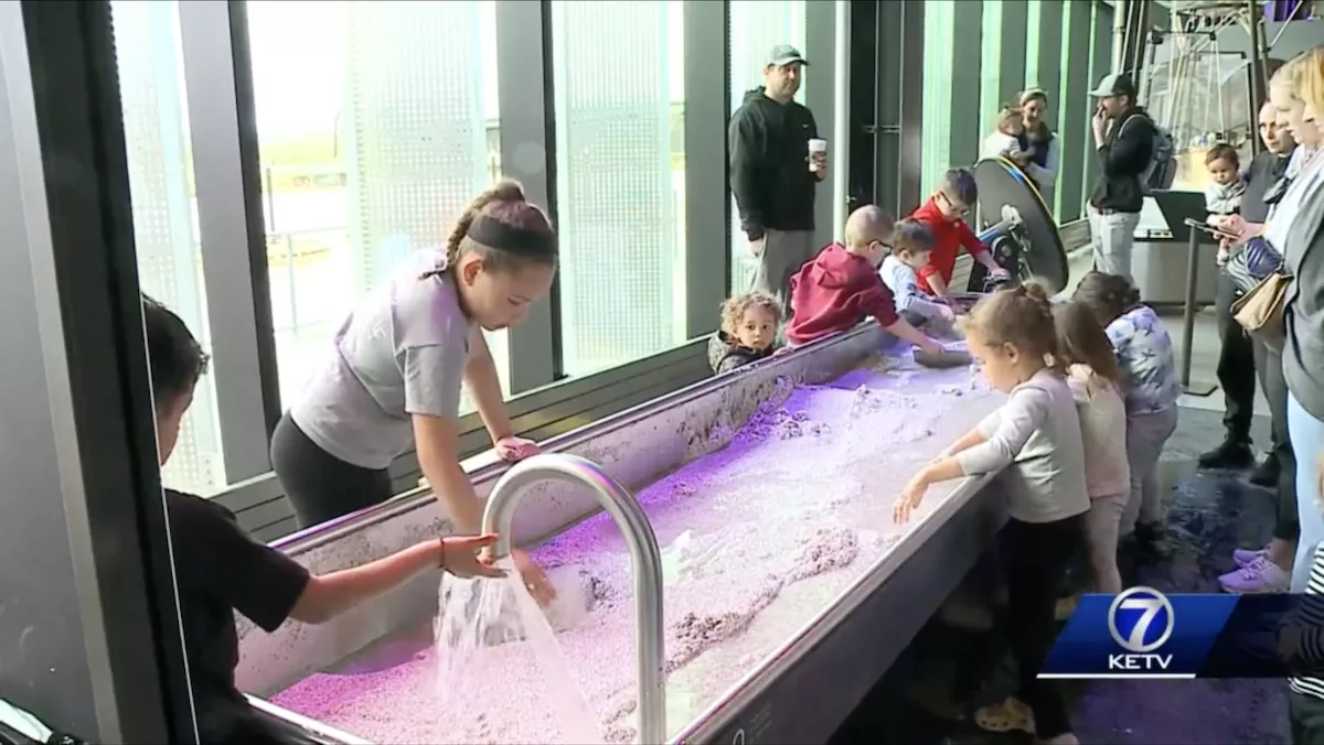 Hundreds visit Kiewit Luminarium on Opening Day Saturday despite rain ...